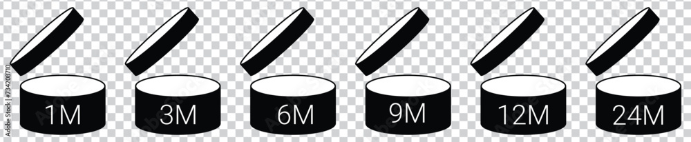 PAO icons set vector illustration. Abstract isolated line symbols ...