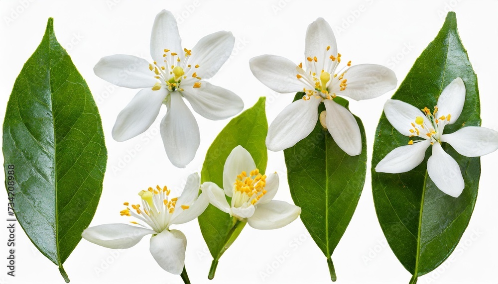 neroli white flowers and buds set isolated transparent png citrus bloom ...