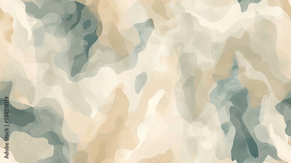 a painting of a pattern of blue and beige colors on a white background ...