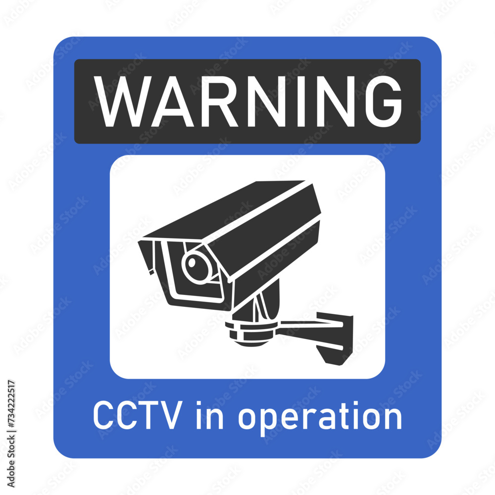 Vector Rectangle Sign of CCTV Camera and Video Surveillance Stock ...