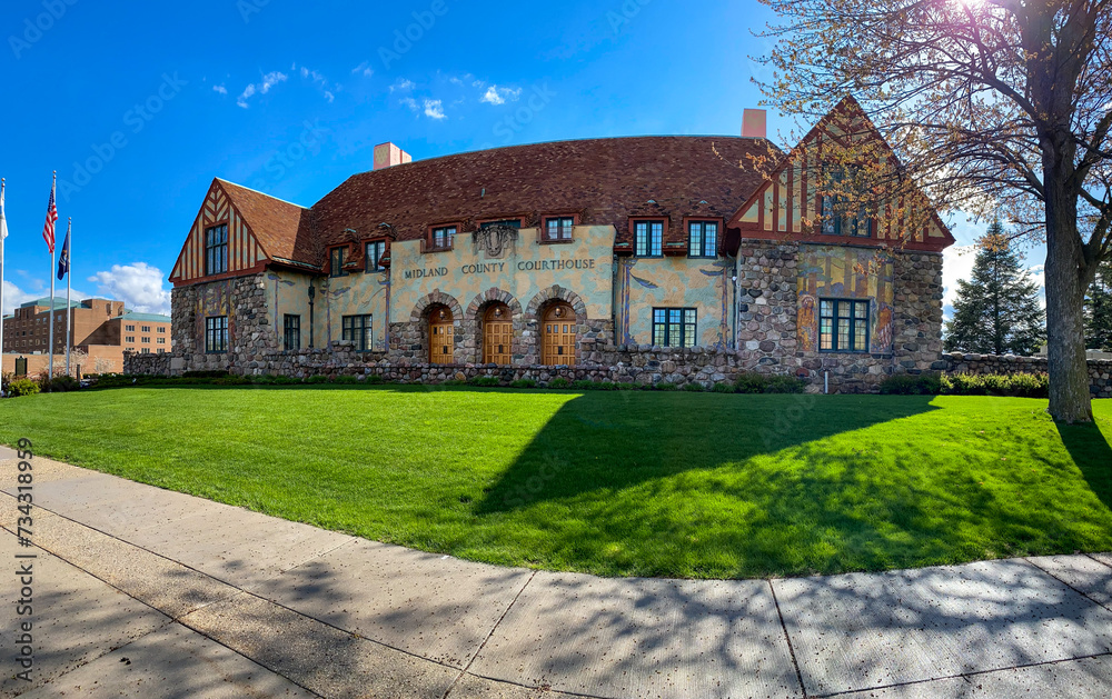 Midland, Michigan: Midland County Courthouse. Unique Tudor style ...