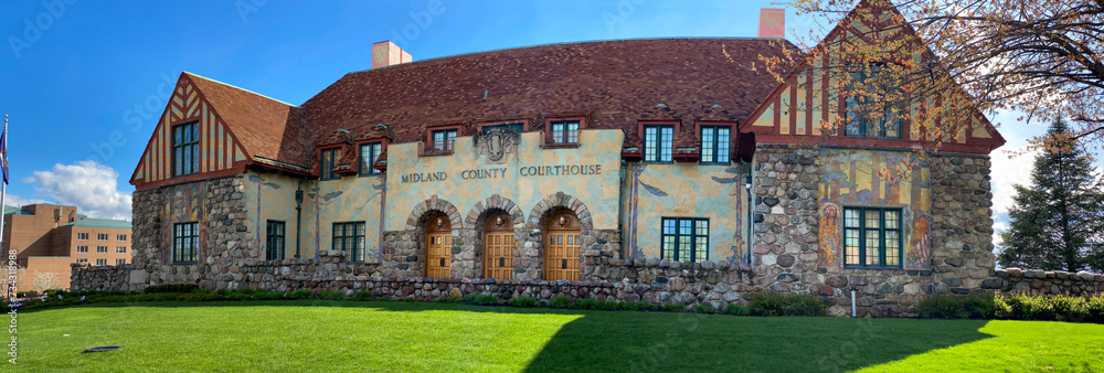 Midland, Michigan: Midland County Courthouse. Unique Tudor style ...