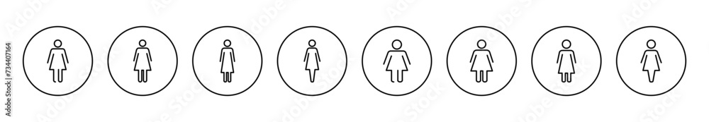 Female icon set vector. woman sign and symbol Stock Vector | Adobe Stock