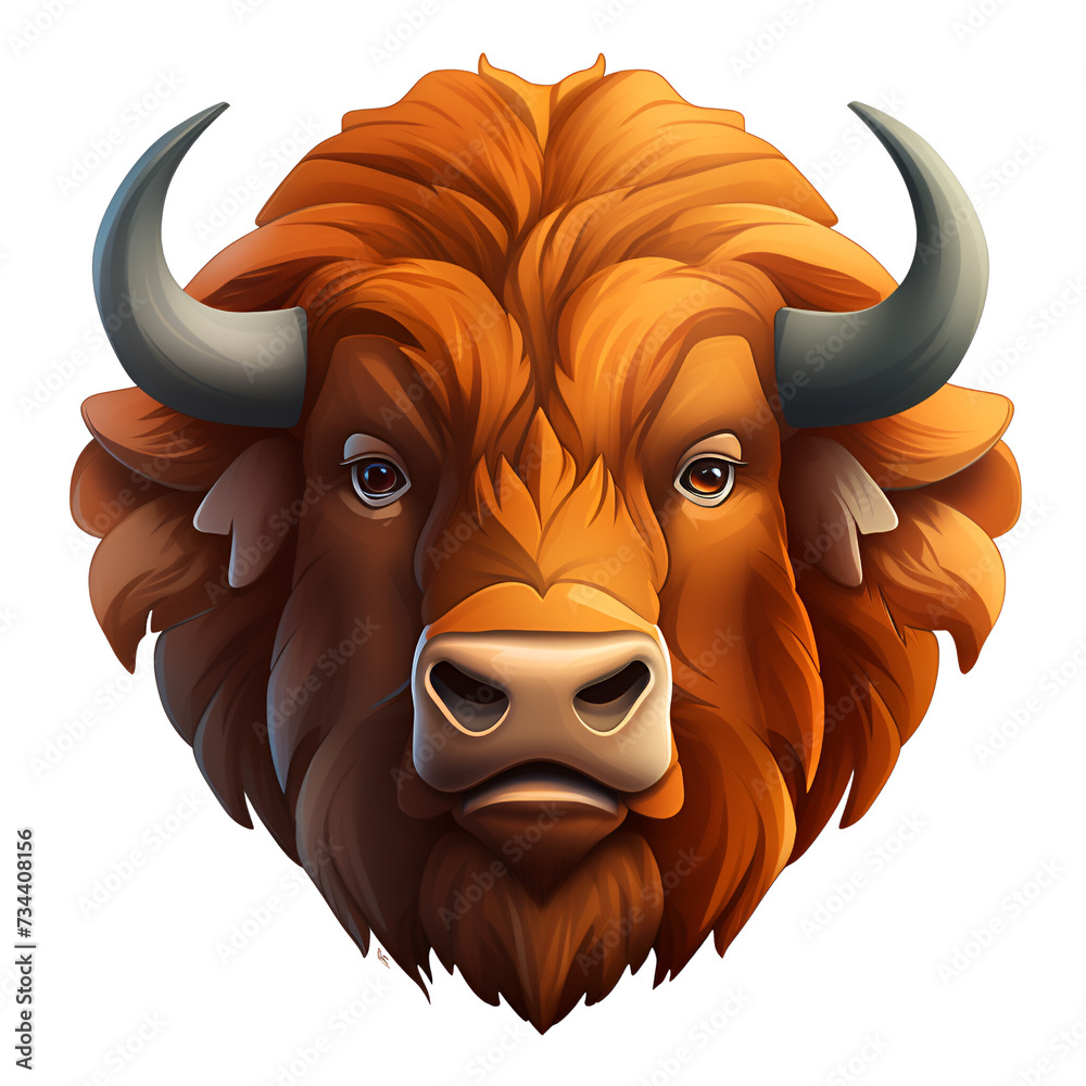 3D Cartoon American Bison Logo Illustration No Background Perfect for ...