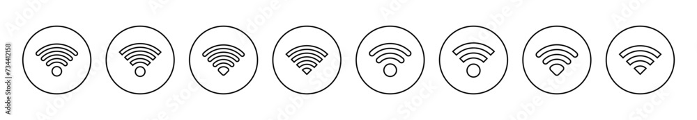 Wifi icon set vector. signal sign and symbol. Wireless icon Stock ...