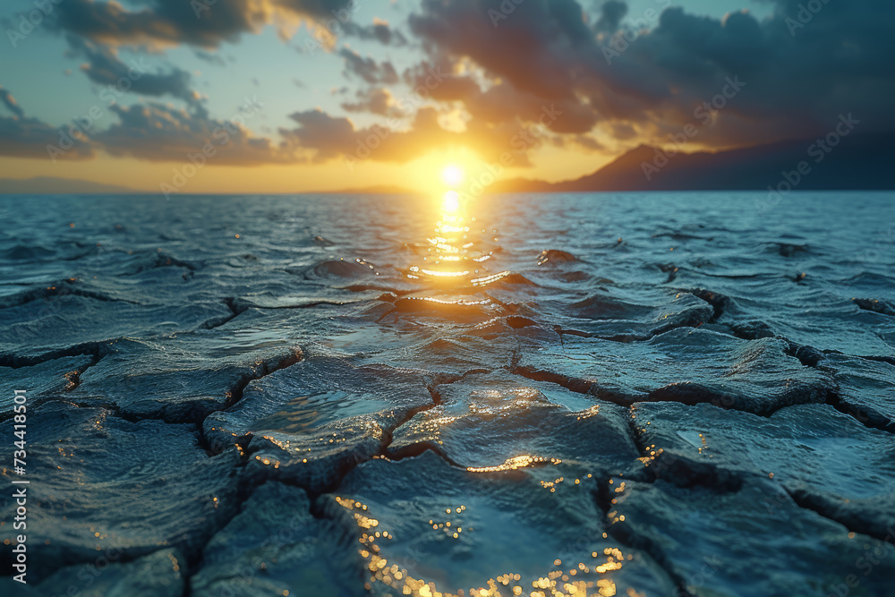 Artistic interpretation of climate change and its effects, raising ...