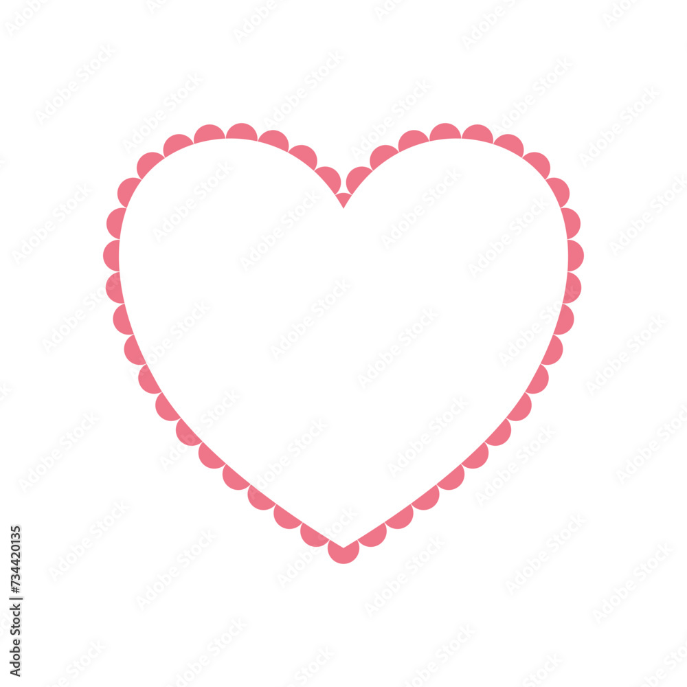 Simple and cute isolated heart frame on a transparent background ...