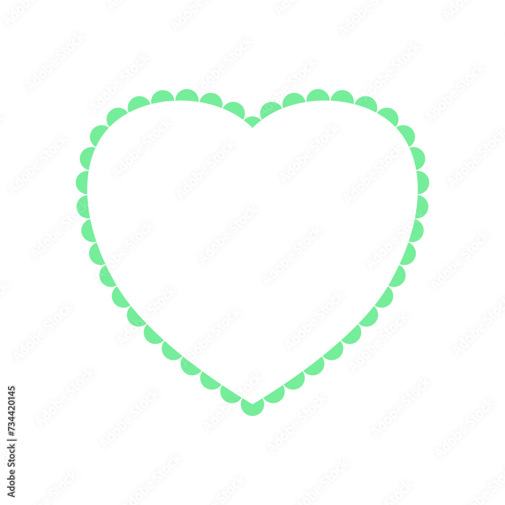 Simple and cute isolated heart frame on a transparent background ...