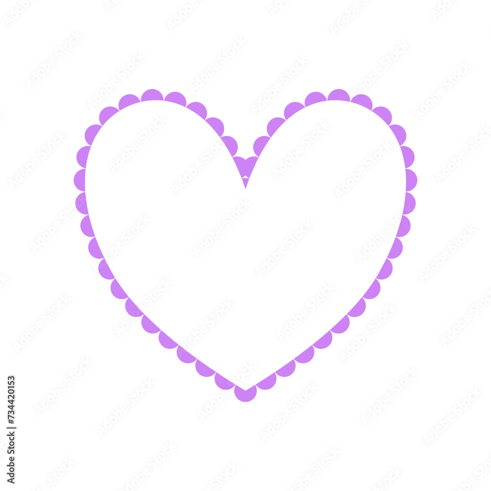 Simple and cute isolated heart frame on a transparent background ...
