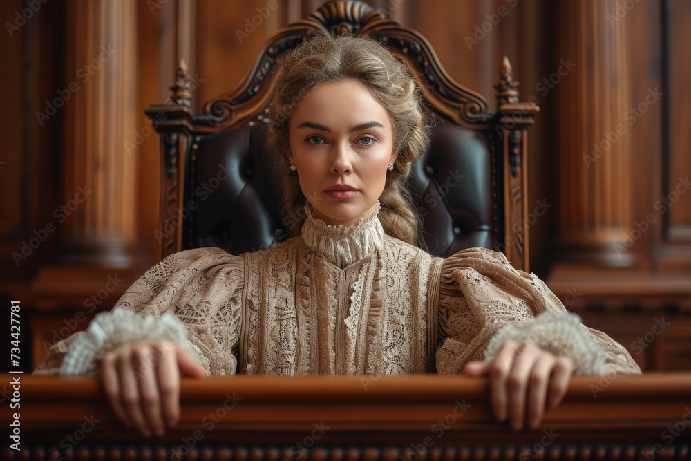 A female judge presiding over a courtroom, symbolizing the crucial role ...