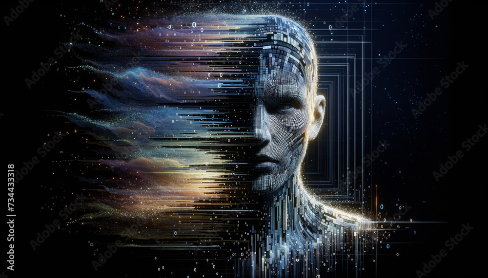 Dynamic Tranquil Digital Disintegration: Photorealistic Representation ...