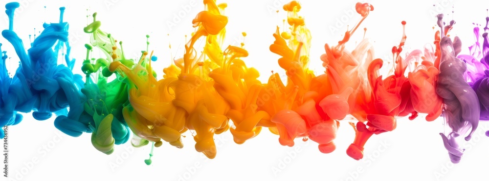 Color liquid ink splash abstract background rainbow art. Rainbow splash ...