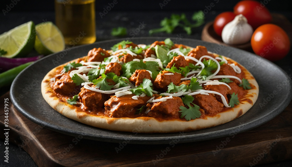 A modern twist on traditional butter chicken by capturing a fusion dish ...