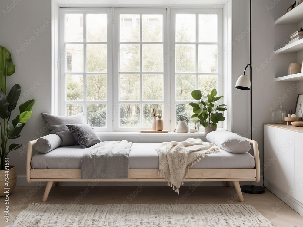 Explore the charm of a Scandinavian inspired daybed setup by the window ...
