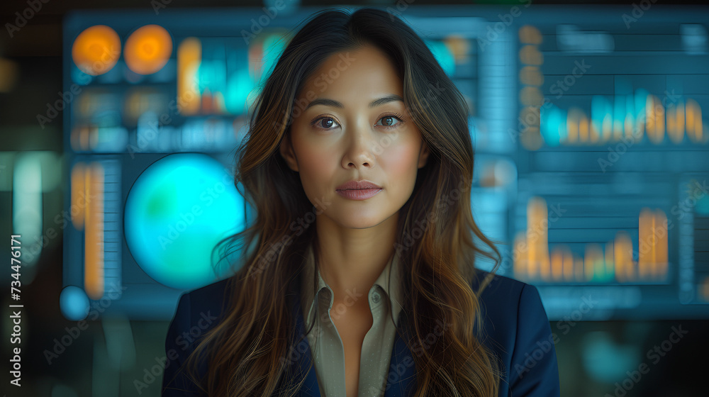 Female Executive - CEO or CFA - Infographic - charts and data analytics ...