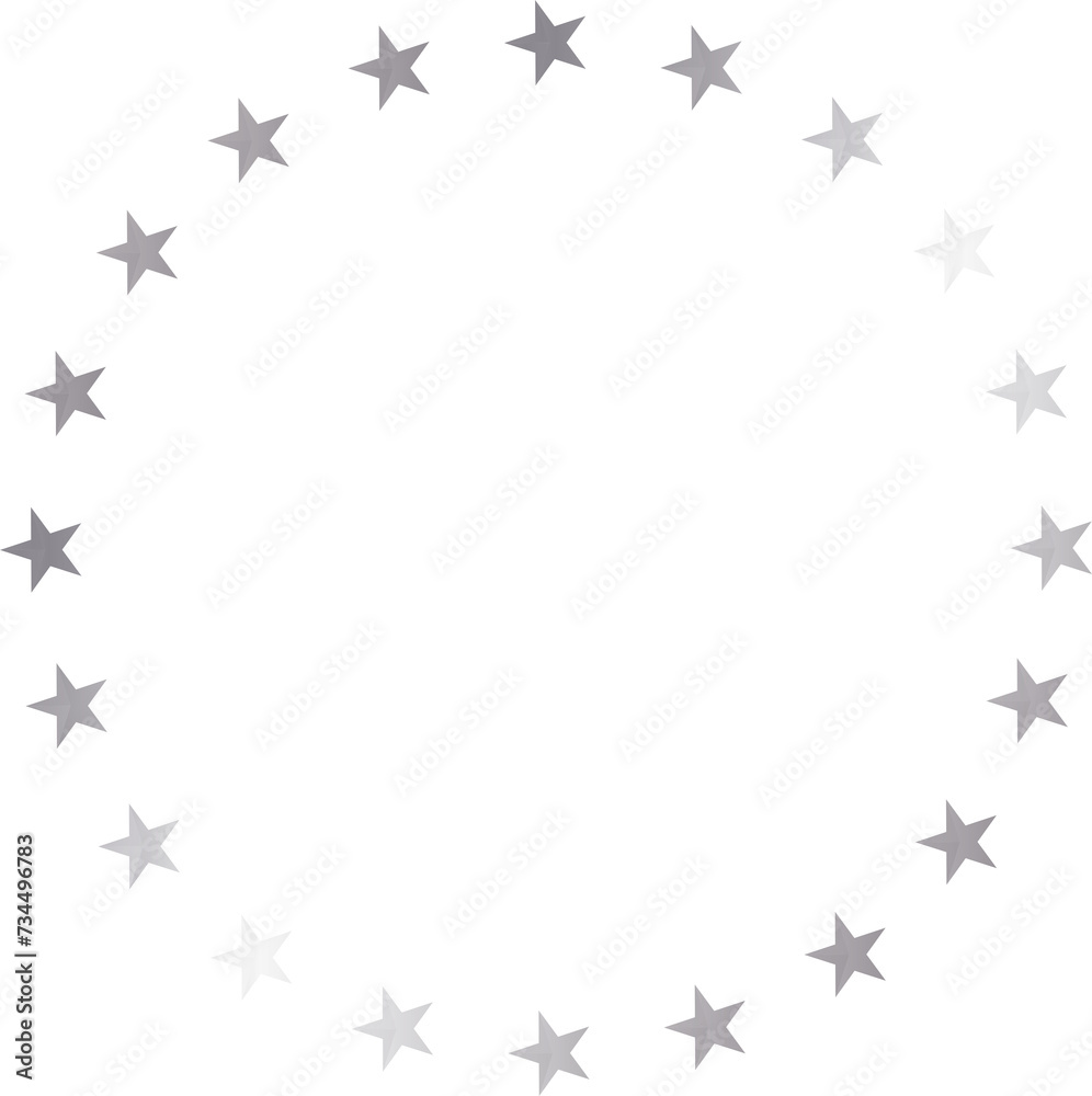 silver star round frame PNG transparent Stock Illustration | Adobe Stock