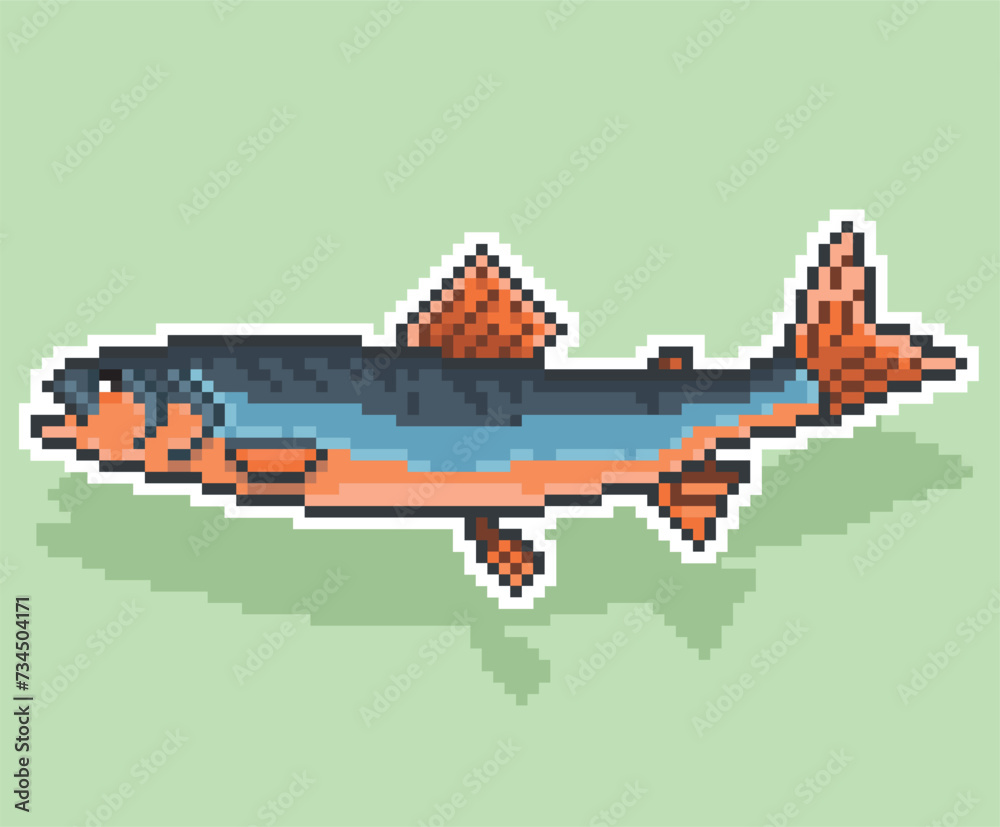 Fish Pixel art,Fish vector pixel,vector pixel art Stock Vector | Adobe ...