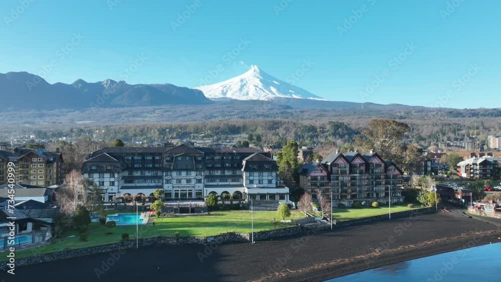 Vidéo Stock Coast City At Pucon Los Lagos Chile. Maritime Pucon Los ...
