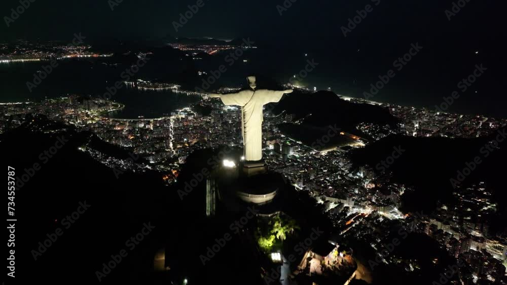 Christ The Redeemer Rio At Rio De Janeiro Brazil. Sculpture Aerial ...