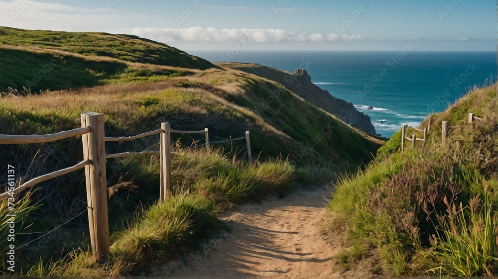 Coastal paths and hiking trails with ocean view for celebrations and ...