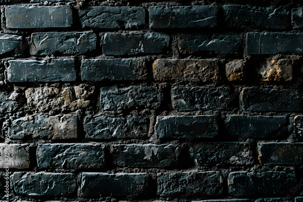 Rough grunge black brick wall texture background. Old dark stone ...