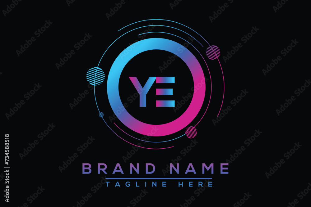Poster Letter YE Blue logo design. Vector logo design for business ...