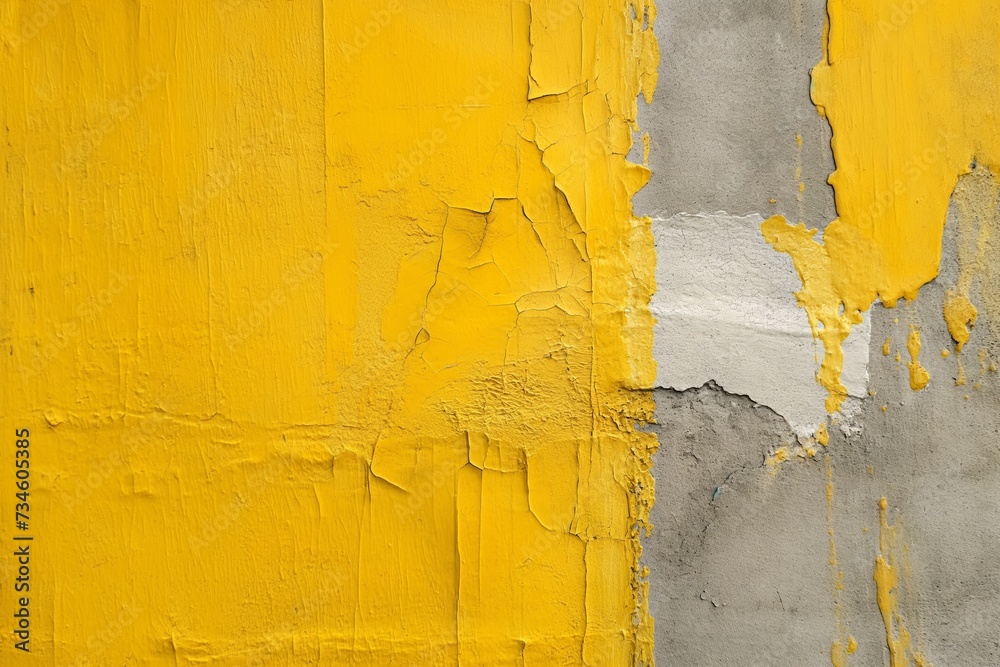 Old Limewash Yellow Plaster Wall With Cracked Surface Backgroun Stock ...