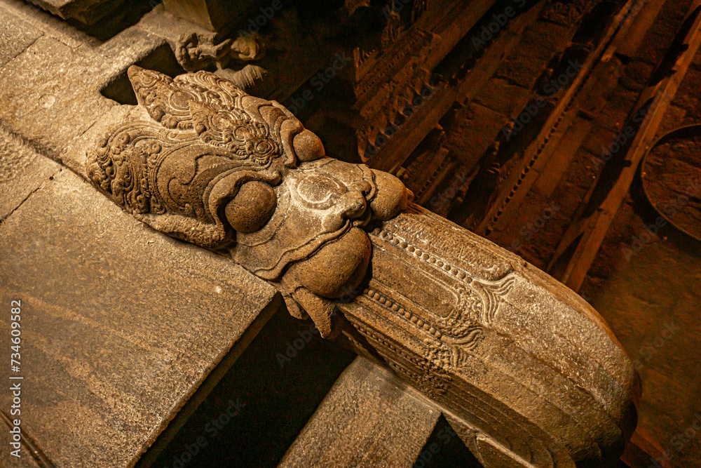 Poster Night Time with Lightning - Tanjore Big Temple or Brihadeshwara ...