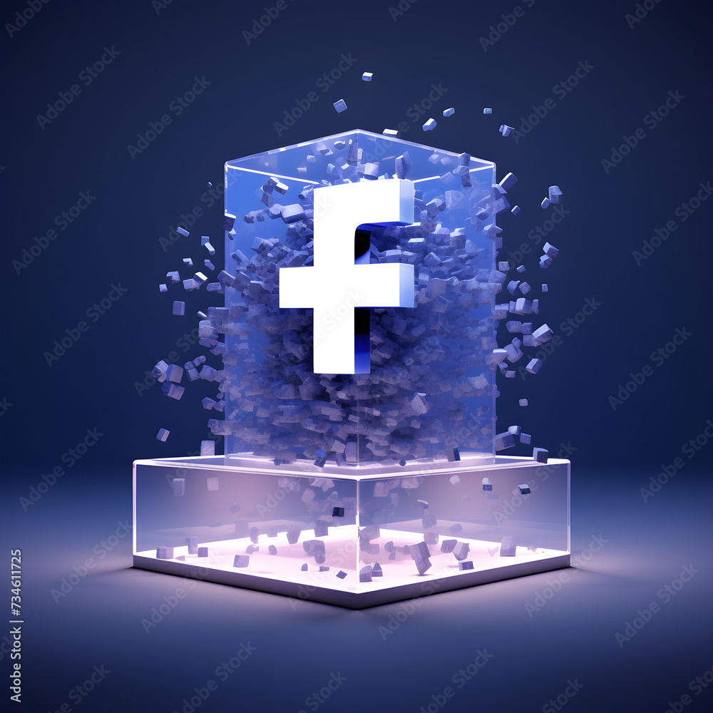Modern Interpretation of the Iconic Facebook Logo with a Strong Color ...