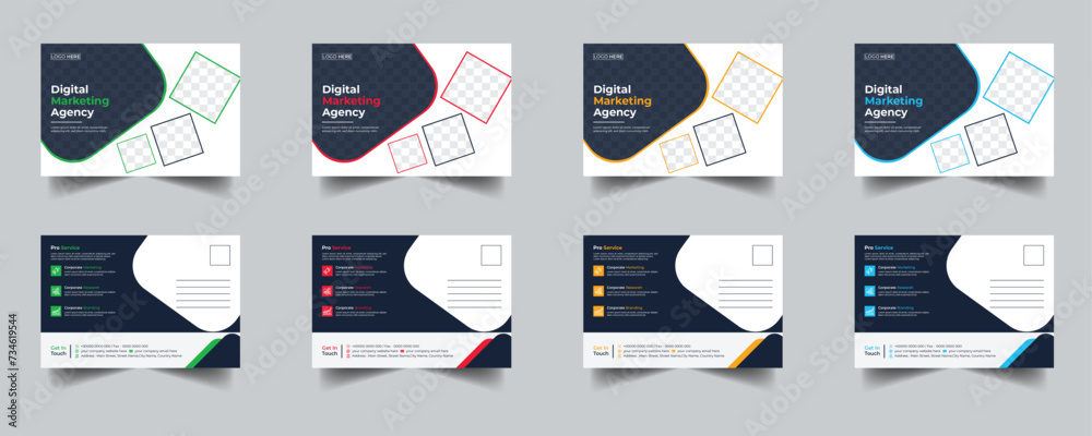 Modern Creative Corporate Post Card Template, Vector Template for ...