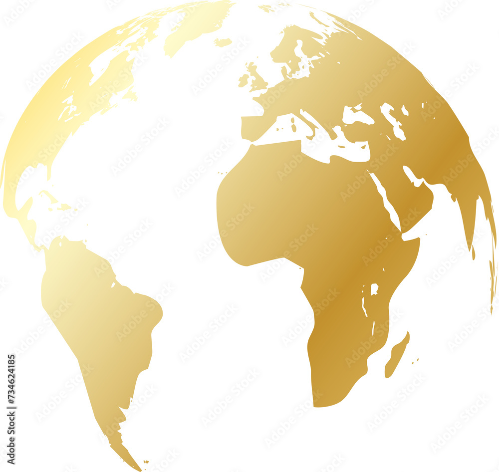 Gold world map, golden world map Stock Illustration | Adobe Stock