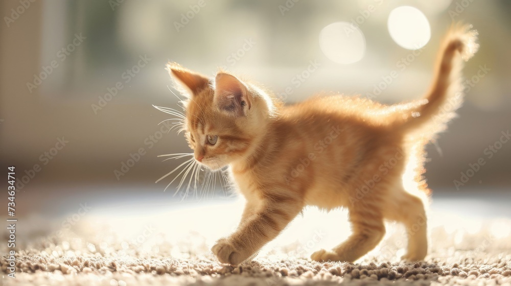 Whimsical GIF of a kitten chasing its tail, invoking lighthearted joy ...