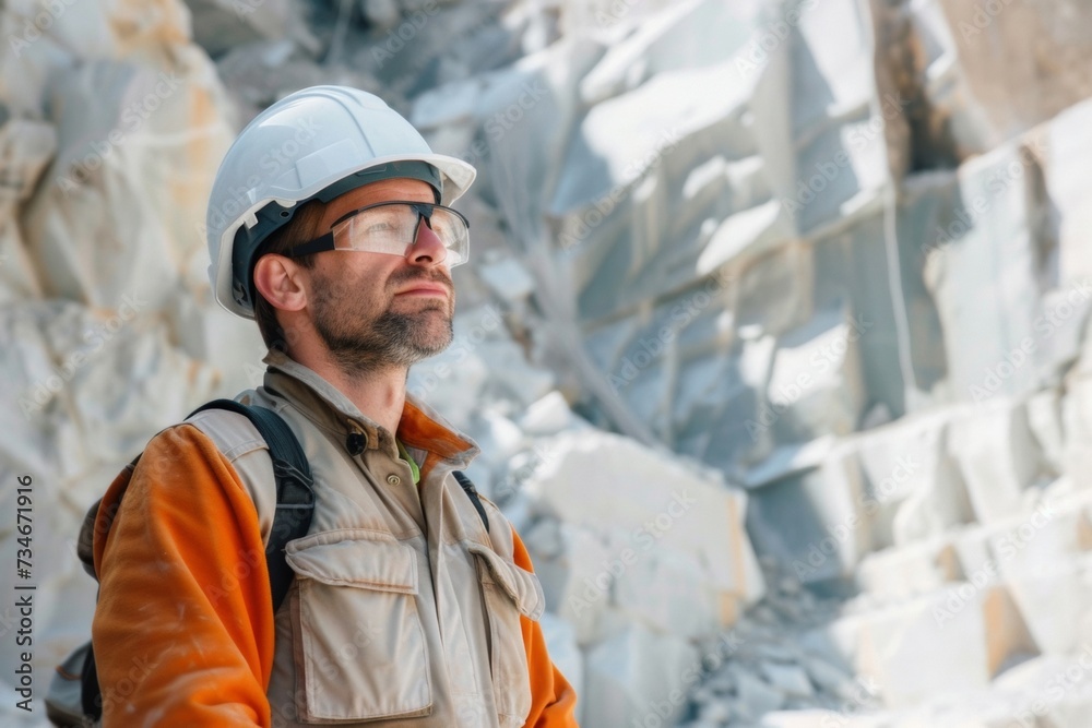 The engineer oversees the marble extraction process and ensures the ...
