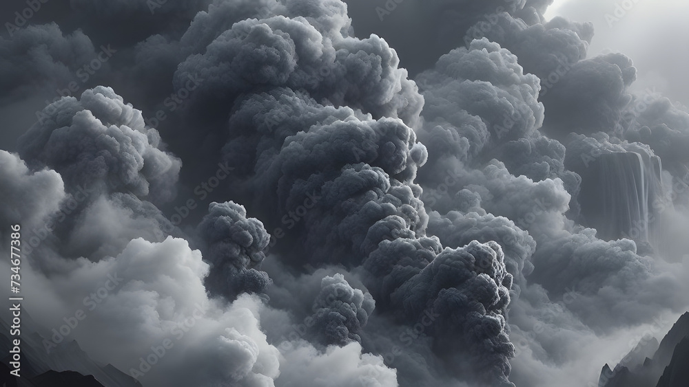 Wallpaper Column of Smoke Thick Fog disaster energy dark climate sky ...