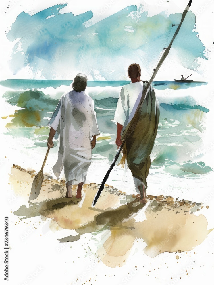 Jesus Calling Philip to Follow Him - Inspiring Religious Art Generative ...