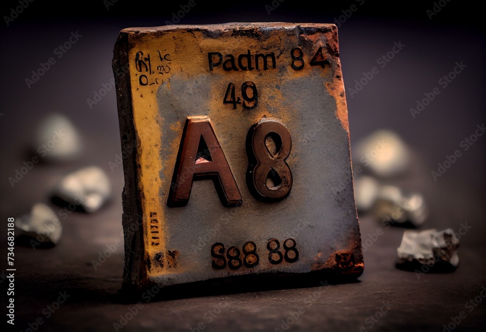 Radon on periodic table of elements. Radioactive noble gas, symbol Rn ...