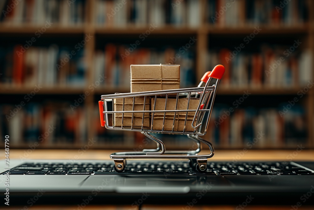 Amazon Prime Day Shopping Cart on a Laptop Generative AI Stock ...