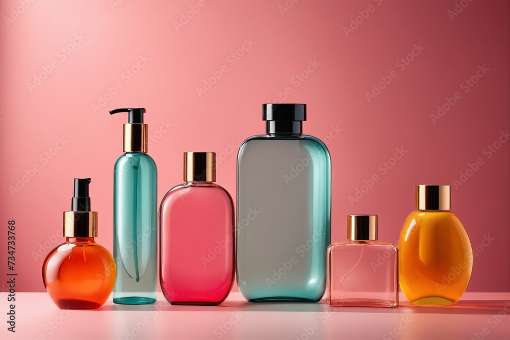 Abstract shapes of colored transparent glass shapes for product display ...