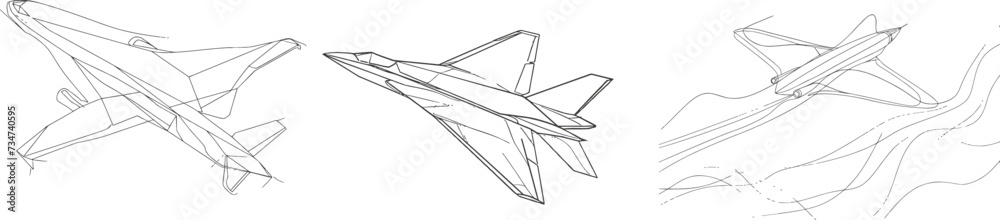 Continuous one line drawing of isolated vector object paper airplane is ...