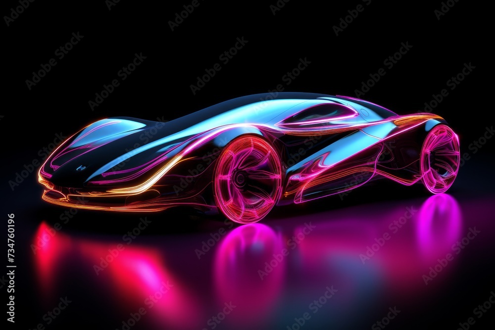 Neo color futuristic car image download, HD Futuristic Car Background ...