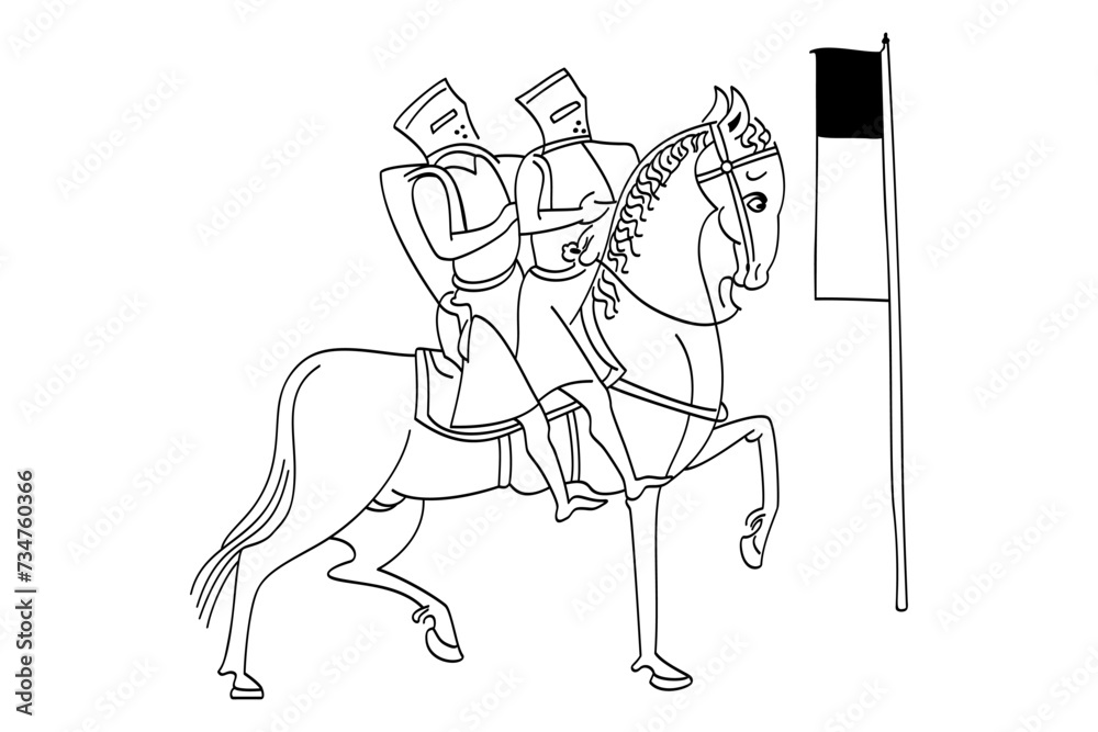 Seal of the Knights Templar with the banner, a symbol showing two ...