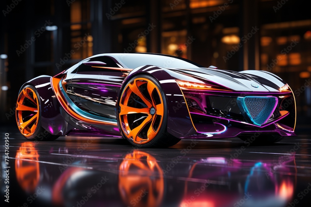 Neo color futuristic car image download, HD Futuristic Car Background ...
