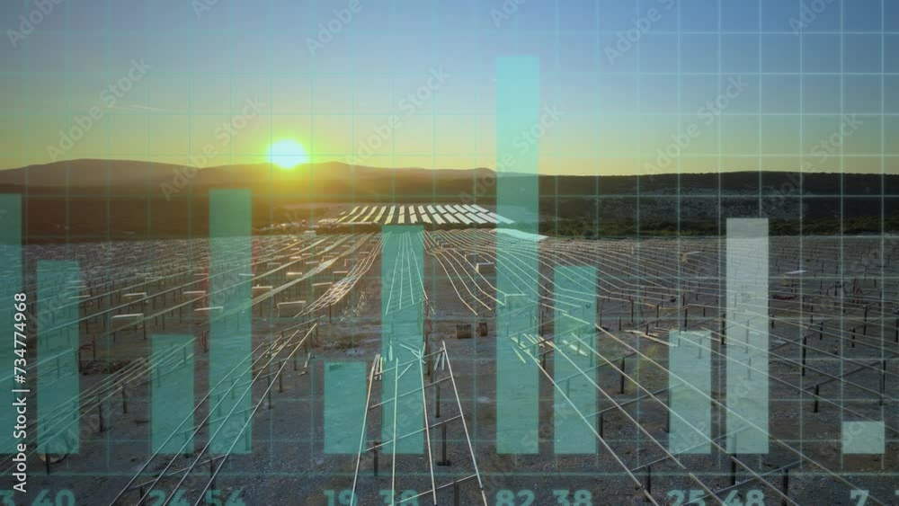 Vidéo Stock Progression Graph Zooming-in Over New Unfinished Solar ...