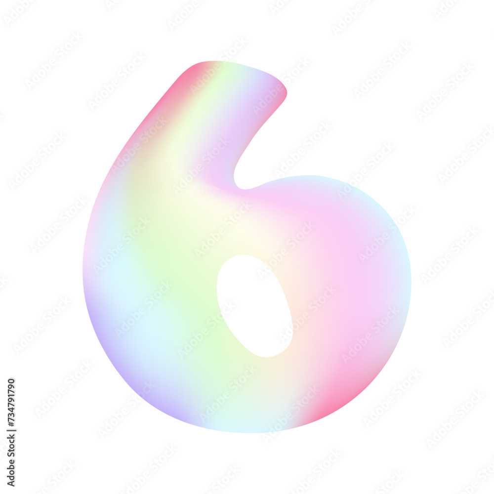 Number 6 icon. Inflated number six in holographic style. Number for ... Number 6 icon. Inflated number six in holographic style. Number for ...