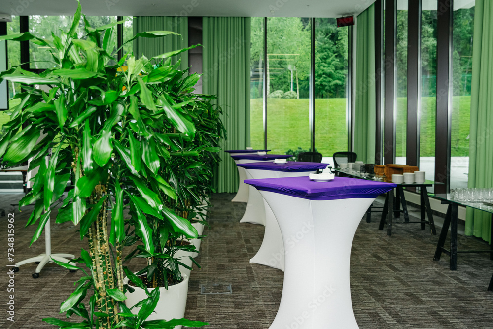 Modern Event Venue with Elegant Table Setup. Contemporary event space ...