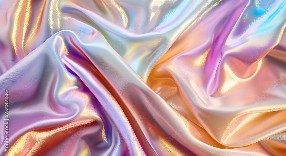 Holographic iridescent surface wrinkled foil pastel. Real Hologram ...