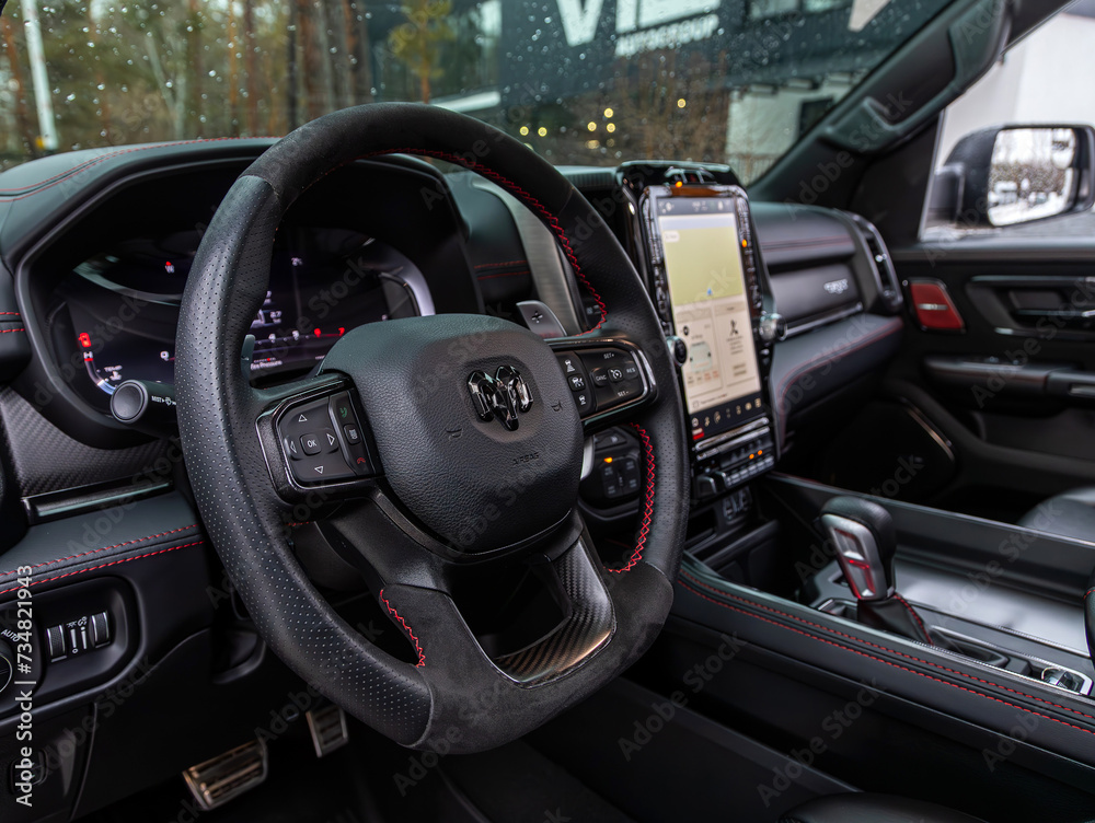 Novosibirsk, Russia - February 10 , 2024: DODGE RAM TRX , car Interior ...