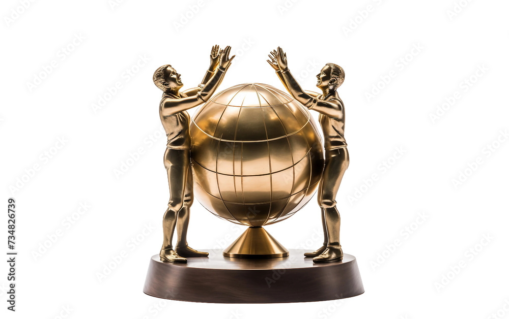 Global Teamwork Excellence Trophy Isolated on Transparent Background ...