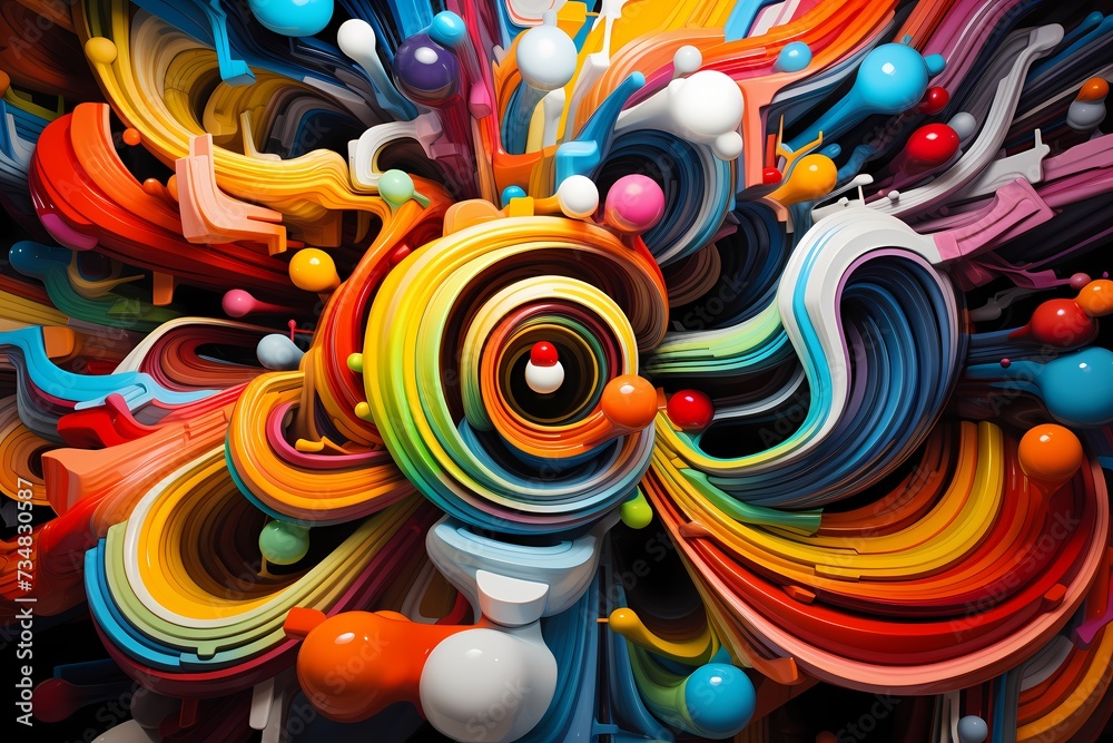 Dive into a world of dynamic dimensions, where primary colors and bold ...