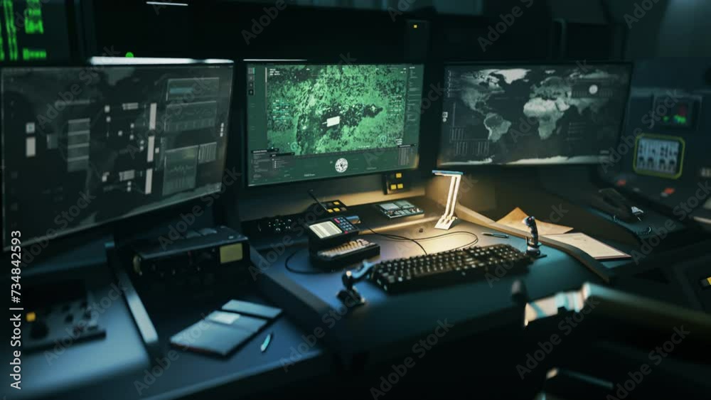 Destruction Of Tank By High Tech Military Drone. Night Vision Military ...